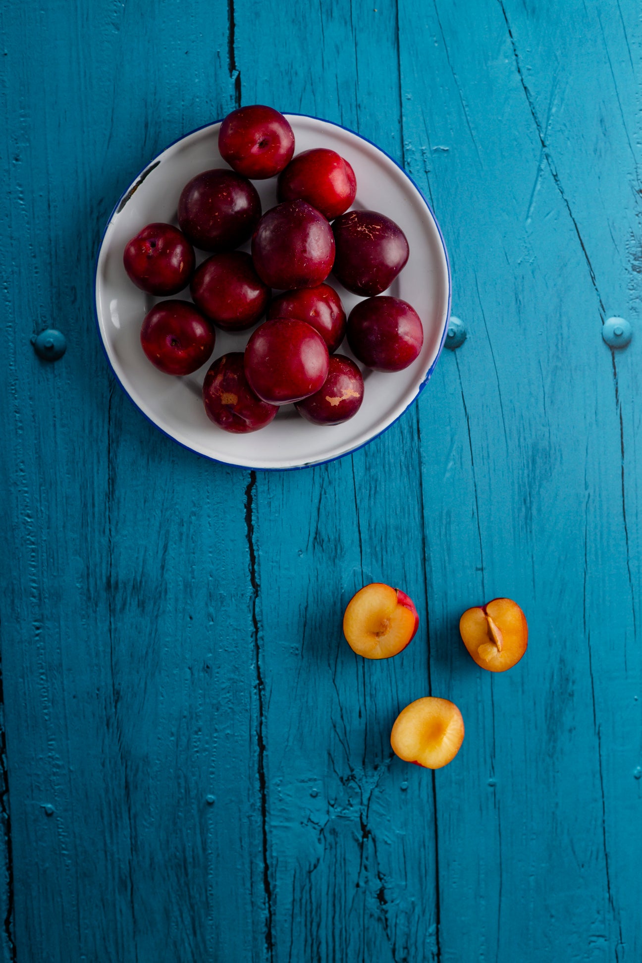 Vinyl backdrop | Blue Backdrop | Blue wooden backdrop | Backdropshop.eu